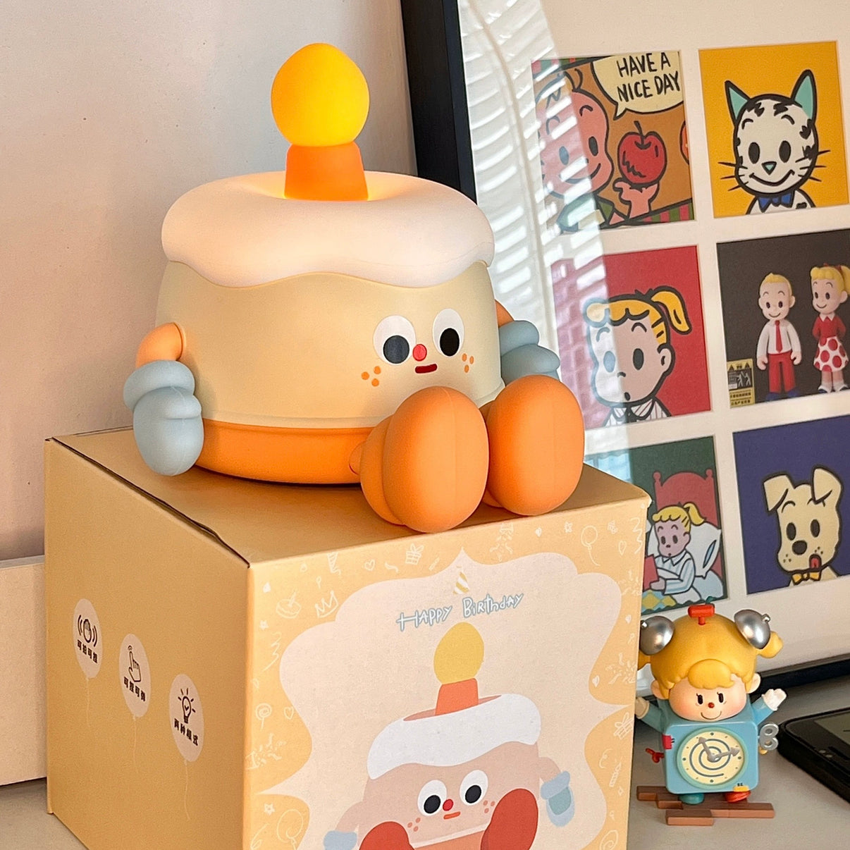 Birthday Cake Night Light - USB Rechargeable with Timer - Wuli Home