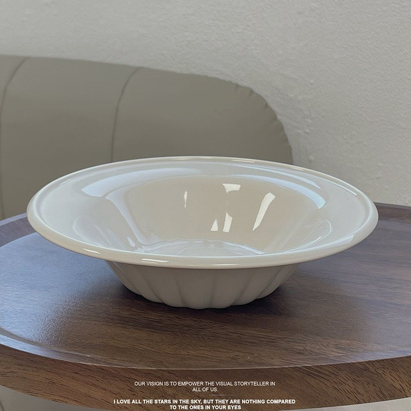 In Style Creamy Ceramic Soup Plate - Versatile Soft Tones – Wuli Home