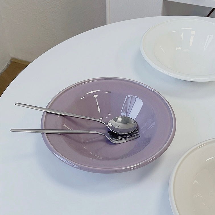 In Style Creamy Ceramic Soup Plate - Versatile Soft Tones – Wuli Home